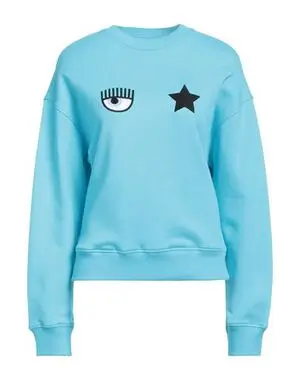 CHIARA FERRAGNI Fleece Sweatshirt With Embroidered Detailing - Blue