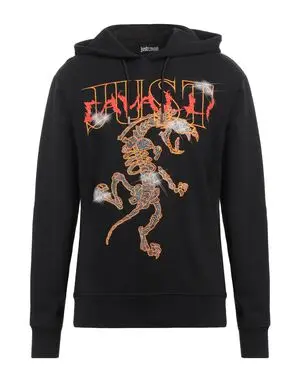 Just Cavalli Hooded Sweatshirt With Appliqués And Print