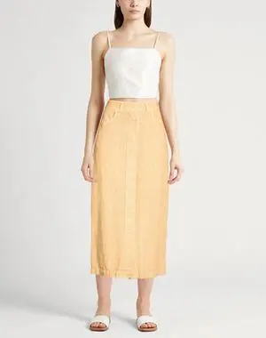 120% Lino Flared Midi Skirt
