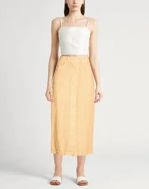 120% Lino Flared Midi Skirt