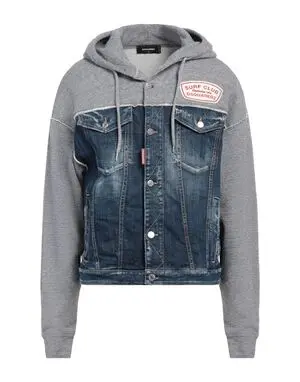 Dsquared2 Two-tone Denim Trucker Jacket With Hood