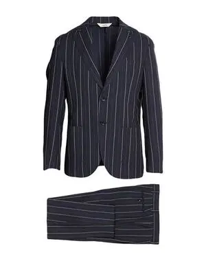 PAOLONI Suit Midnight Size Linen, Wool - Blue