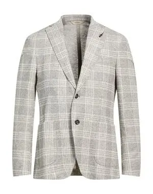 PAOLONI Blazer Size Linen, Cotton, Polyester - Light Grey