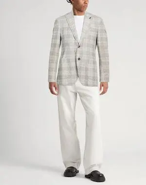 PAOLONI Blazer Size Linen, Cotton, Polyester - Light Grey