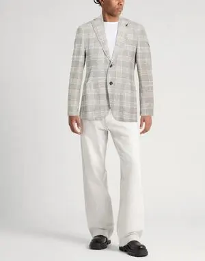 PAOLONI Blazer Size Linen, Cotton, Polyester - Light Grey