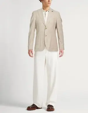 PAOLONI Blazer Size Cotton, Virgin Wool, Viscose, Linen, Elastane