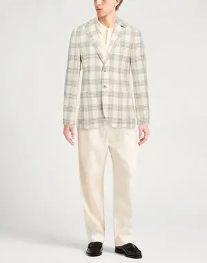 PAOLONI Blazer Size Cotton, Linen, Virgin Wool - Ivory