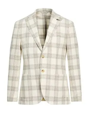PAOLONI Blazer Ivory Size Cotton, Linen, Virgin Wool - White