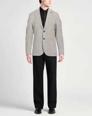 PAOLONI Blazer Size Cotton, Viscose, Linen, Elastane - Grey