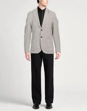 PAOLONI Blazer Size Cotton, Viscose, Linen, Elastane - Grey
