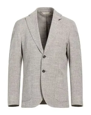 PAOLONI Blazer Size Cotton, Viscose, Linen, Elastane - Light Grey