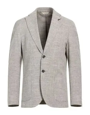 PAOLONI Blazer Size Cotton, Viscose, Linen, Elastane - Light Grey