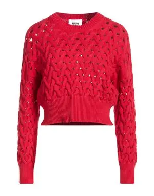 Alpha Studio Crewneck Open-knit Sweater