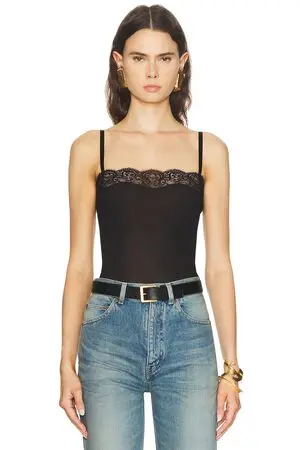 Saint Laurent Lace Trim Tank Top - Noir