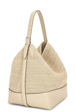 TOTEME Belted Woven Leather Tote Bag - Fawn