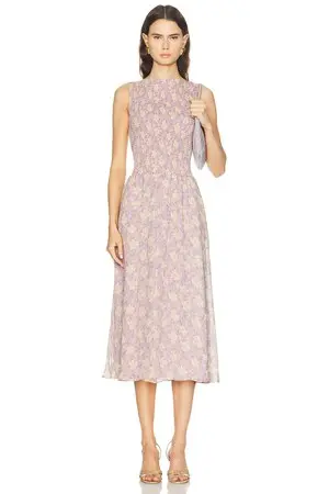 Polo Ralph Lauren Sleeveless Midi Dress In Lavender - 2008 Soft Bloom Purple & Yellow