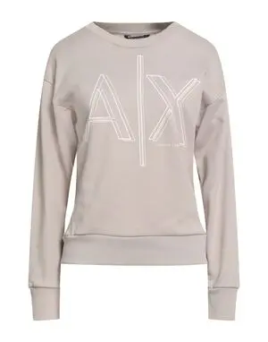 Armani Exchange Sweatshirt In Cotton, Polyester, And Elastane - Beige