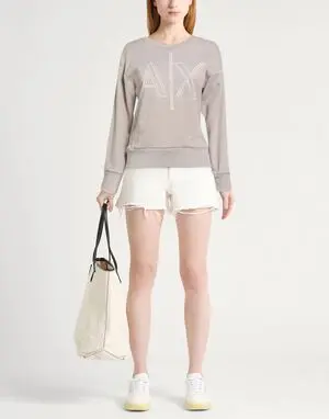 Armani Exchange Sweatshirt In Cotton, Polyester, And Elastane - Beige