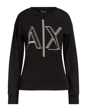 Armani Exchange Sweatshirt In Cotton, Polyester, And Elastane - Black