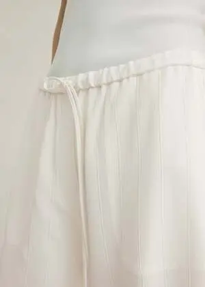 TOTEME Woven Stripe Drawstring Trousers - White