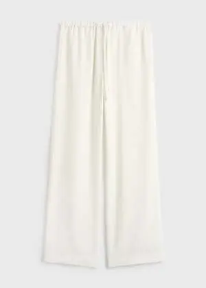 TOTEME Woven Stripe Drawstring Trousers - White