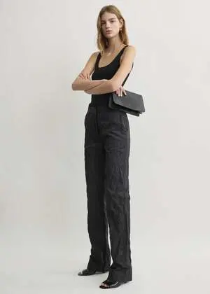 TOTEME Crinkled Cotton Trousers