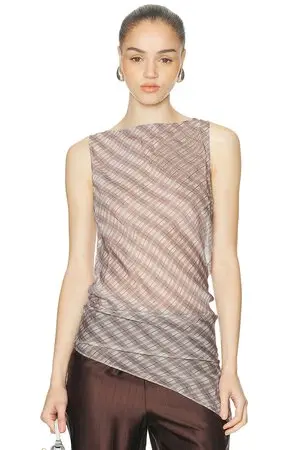 EAVES Phoebe Top - Lavender Plaid