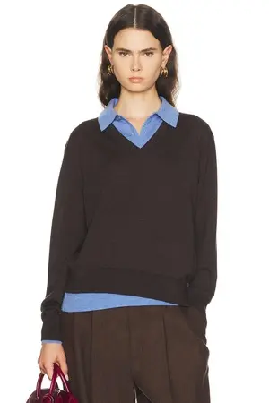 Acne Studios Kascha V-neck Sweater In Chocolate