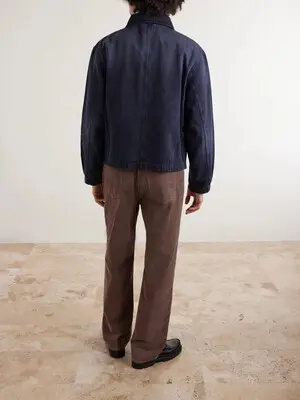 MFPEN Union Cropped Garment-dyed Organic Denim Jacket