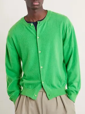Auralee Brushed Cashmere And Cotton-blend Cardigan