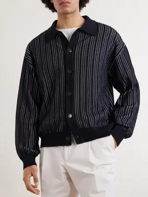 MFPEN Formal Striped Ribbed Cotton Cardigan