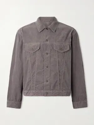 KAPTAIN SUNSHINE T-3 Cropped Cotton-corduroy Jacket - Gray