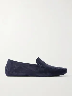Thom Sweeney Suede Slippers - Blue