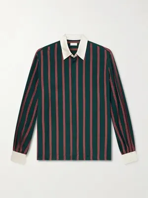 Dries Van Noten Striped Satin Shirt - Green