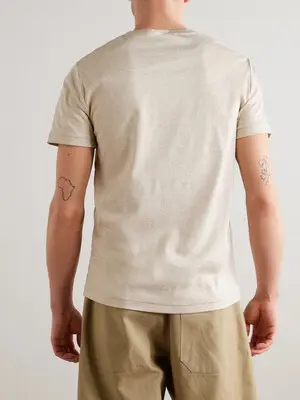 Polo Ralph Lauren Logo-embroidered Cotton-jersey T-shirt - Neutrals