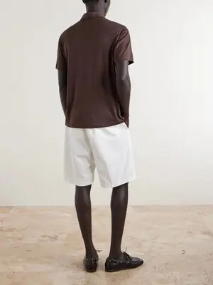 SLOWEAR Cotton And Silk-blend Jersey Polo Shirt - Brown