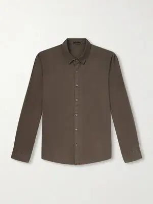 JAMES PERSE Garment-dyed Linen Shirt - Green