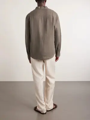 JAMES PERSE Garment-dyed Linen Shirt - Green
