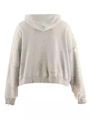 SAINT MXXXXXX Ripped Hooded Zip Sweater