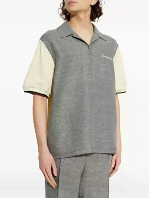 Dsquared2 Virgin Wool Linen Pied De Poule Polo
