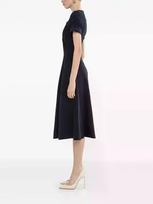 NISSA A-line Midi Dress With Button Embellishment