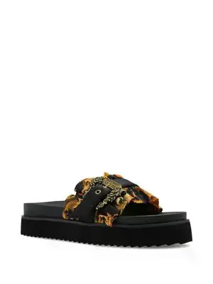 Versace Printed Buckled Slides