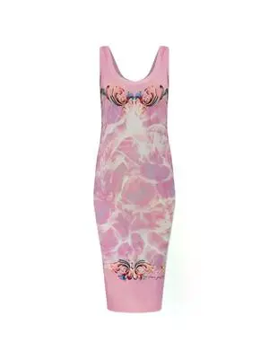 Versace Printed Midi Dress - Pink
