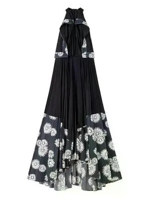 LANVIN Pleated Floral-pattern Maxi Dress