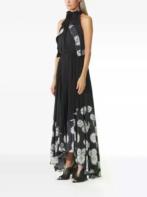 LANVIN Pleated Floral-pattern Maxi Dress