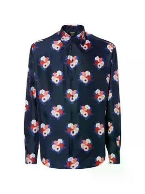 Fendi Floral Print Shirt - Blue