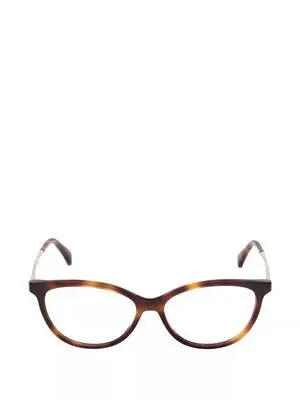 Max Mara Havana Oval-frame Glasses - Brown