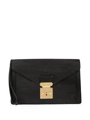LOUIS VUITTON 2001 Épi Dragonne Clutch - Black