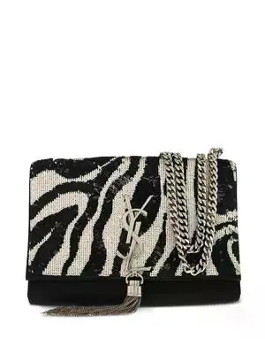 Saint Laurent 2018 Kate Zebra-pattern Shoulder Bag - Black