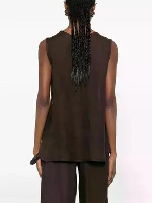 MAURIZIO BRASCHI Embroidered Sleeveless Top